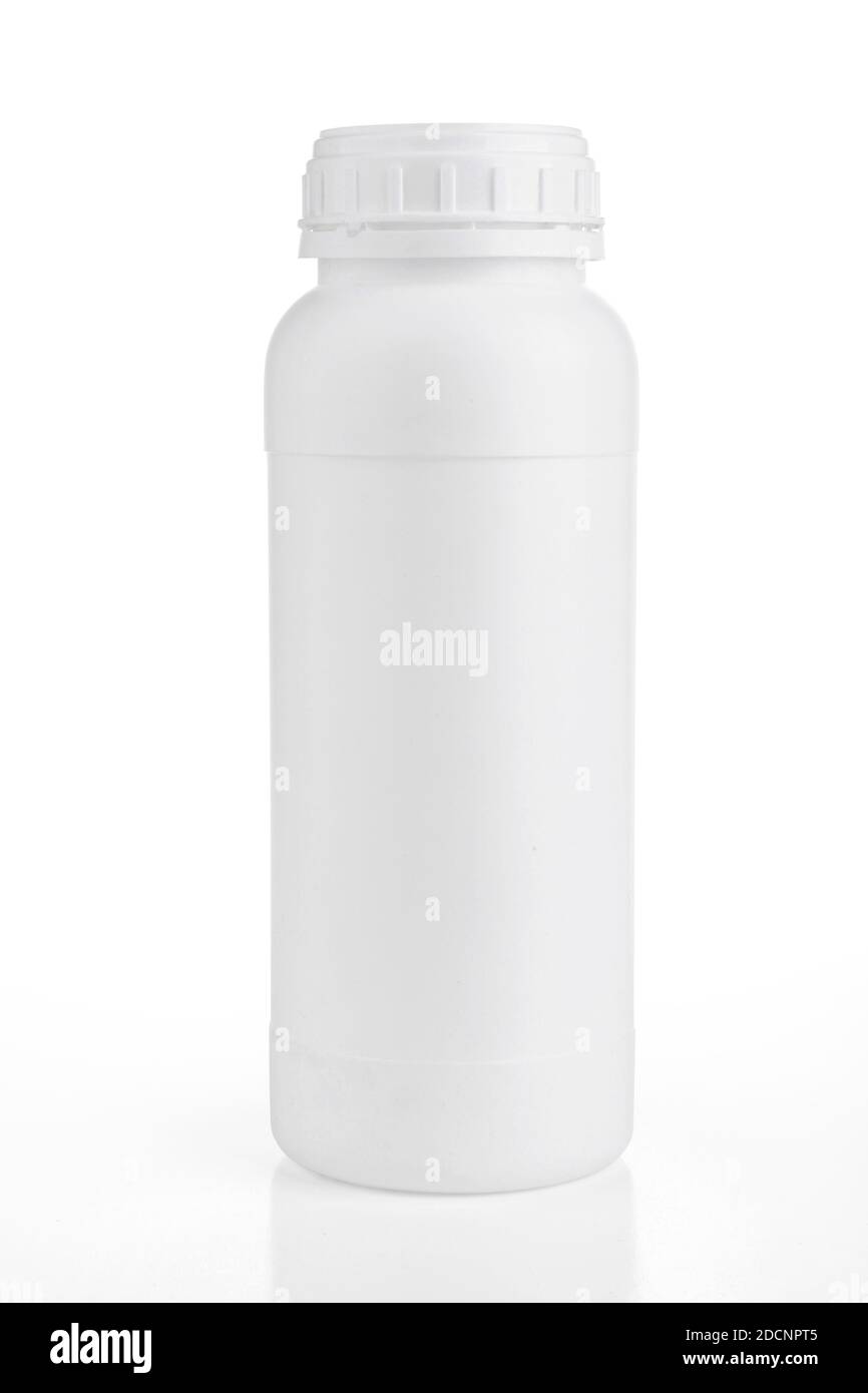 Plastic bottle without label on white background Stock Photo - Alamy