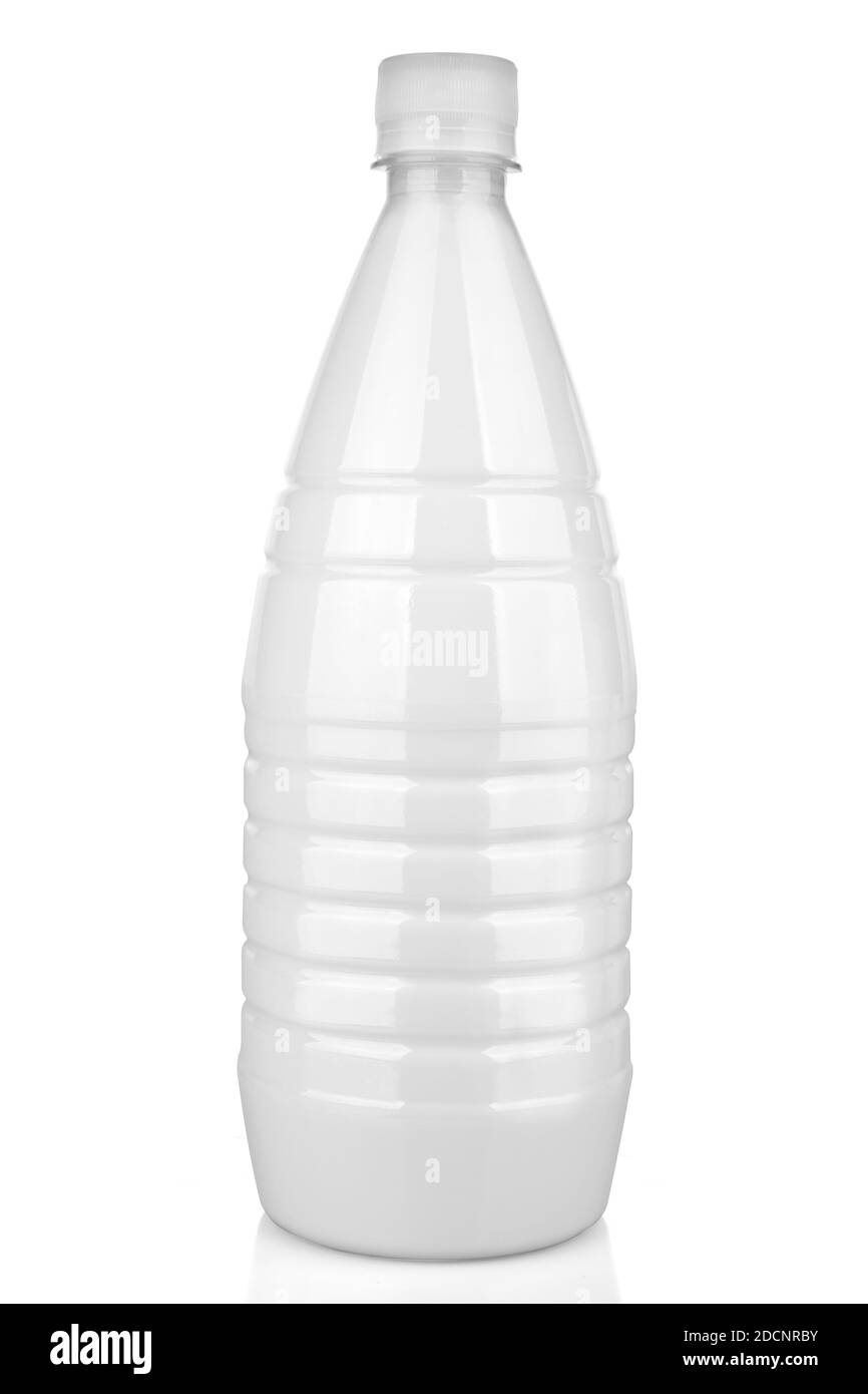 Plastic bottle without label on white background Stock Photo - Alamy