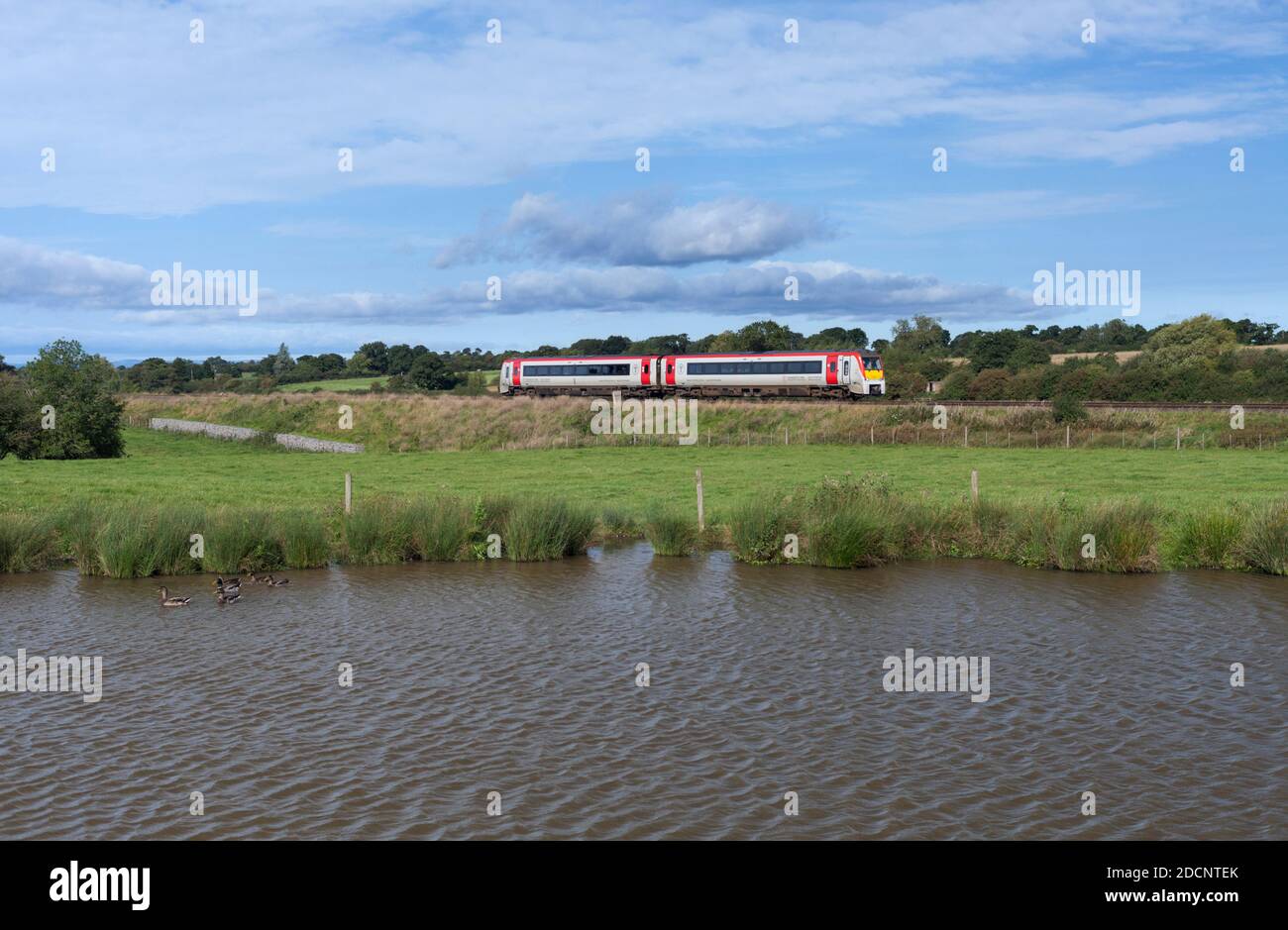 Transport For Wales Alstom Coradia class 175 train speeding through the ...