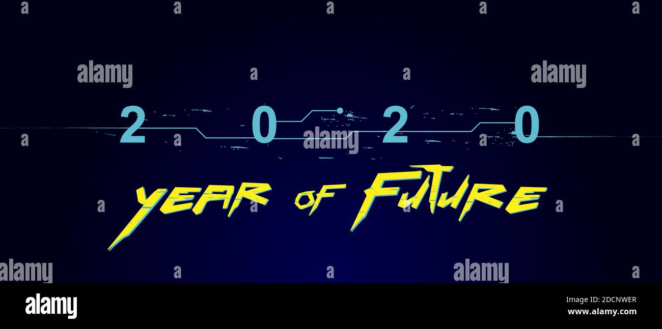 Modern futuristic technology template for 2020. New year 2020 in style ...