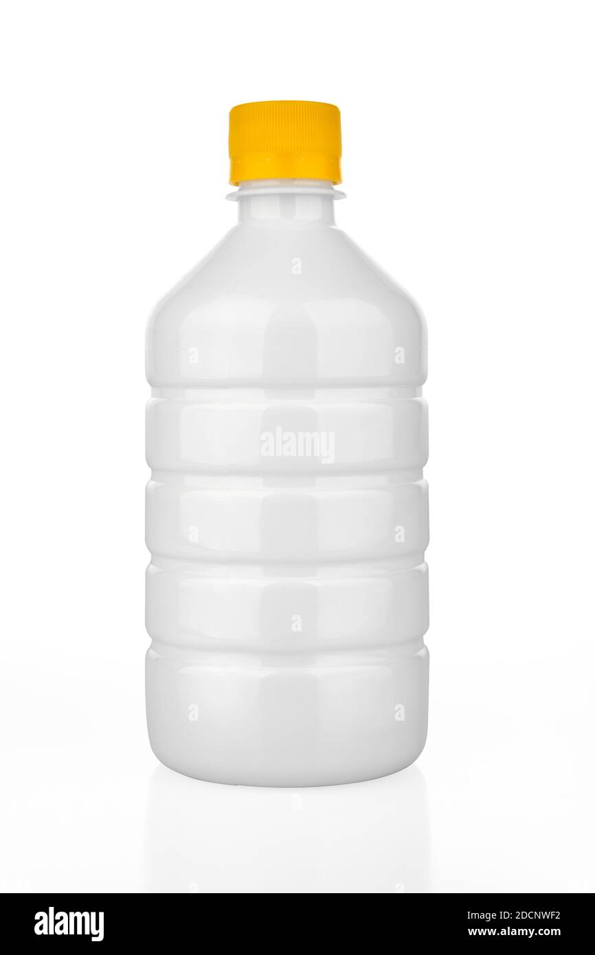 Plastic bottle without label on white background Stock Photo - Alamy