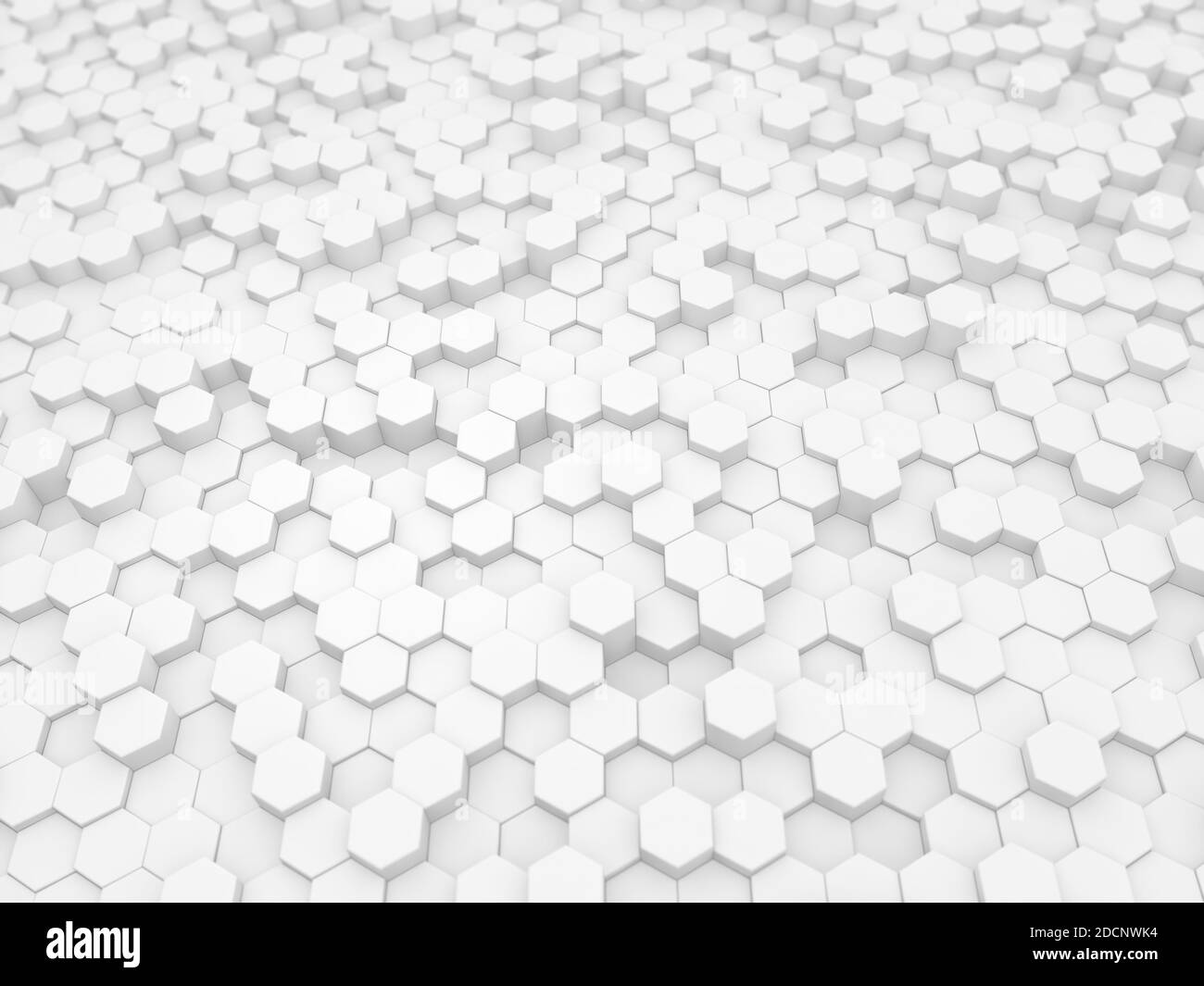 Abstract background of white geometric hexagons. 3d render illustration Stock Photo - Alamy