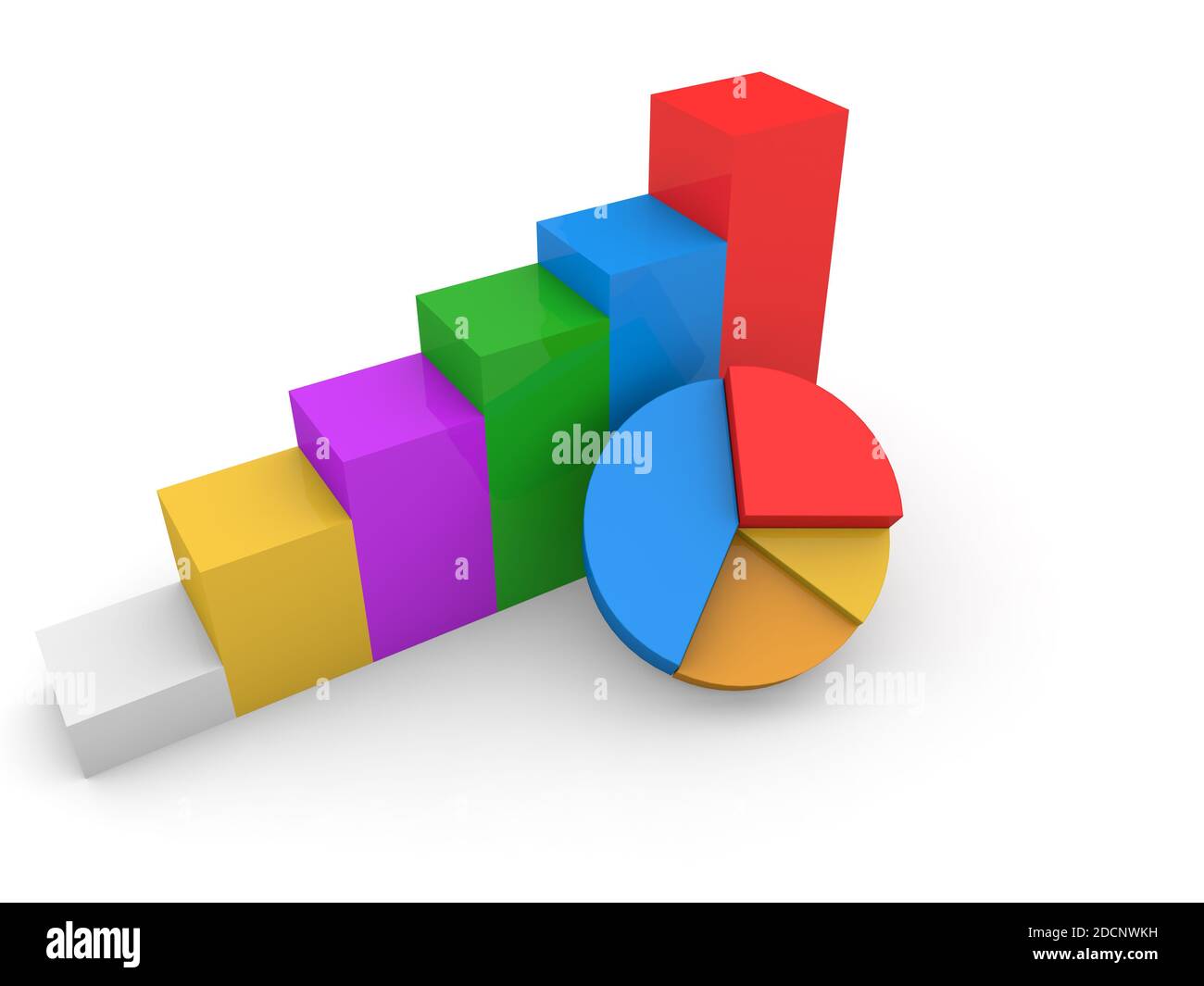 Business profit growth chart on white background. 3d render ...