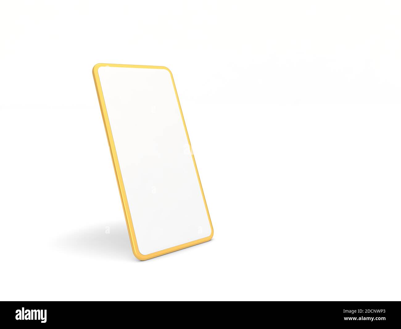 Blank screen mobile phone mock up on white background. 3d render ...