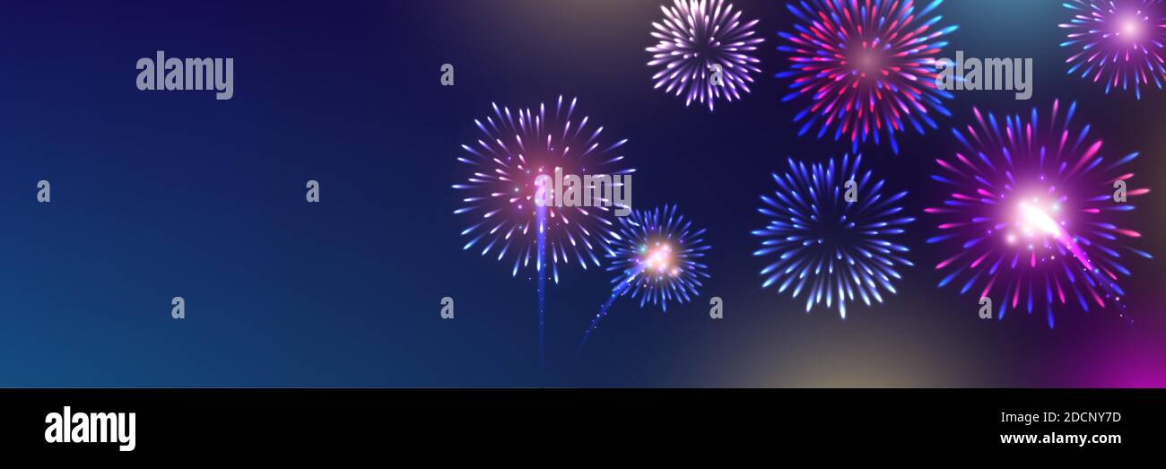 Festive colour firework background. Vector illustration Stock Vector ...