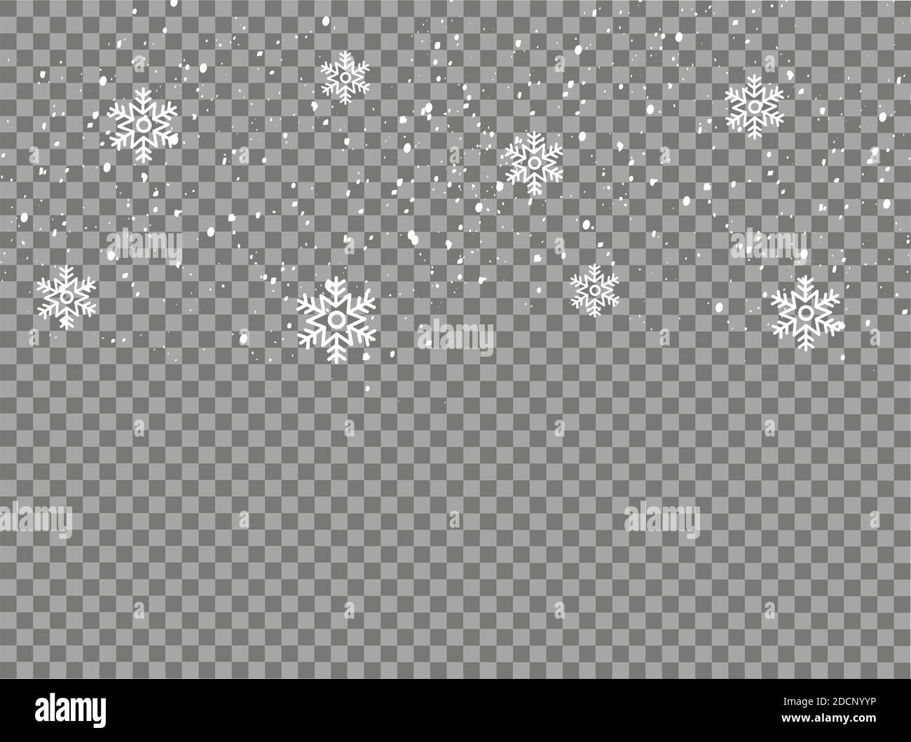 Realistic falling snow or snowflakes. Isolated on transparent ...