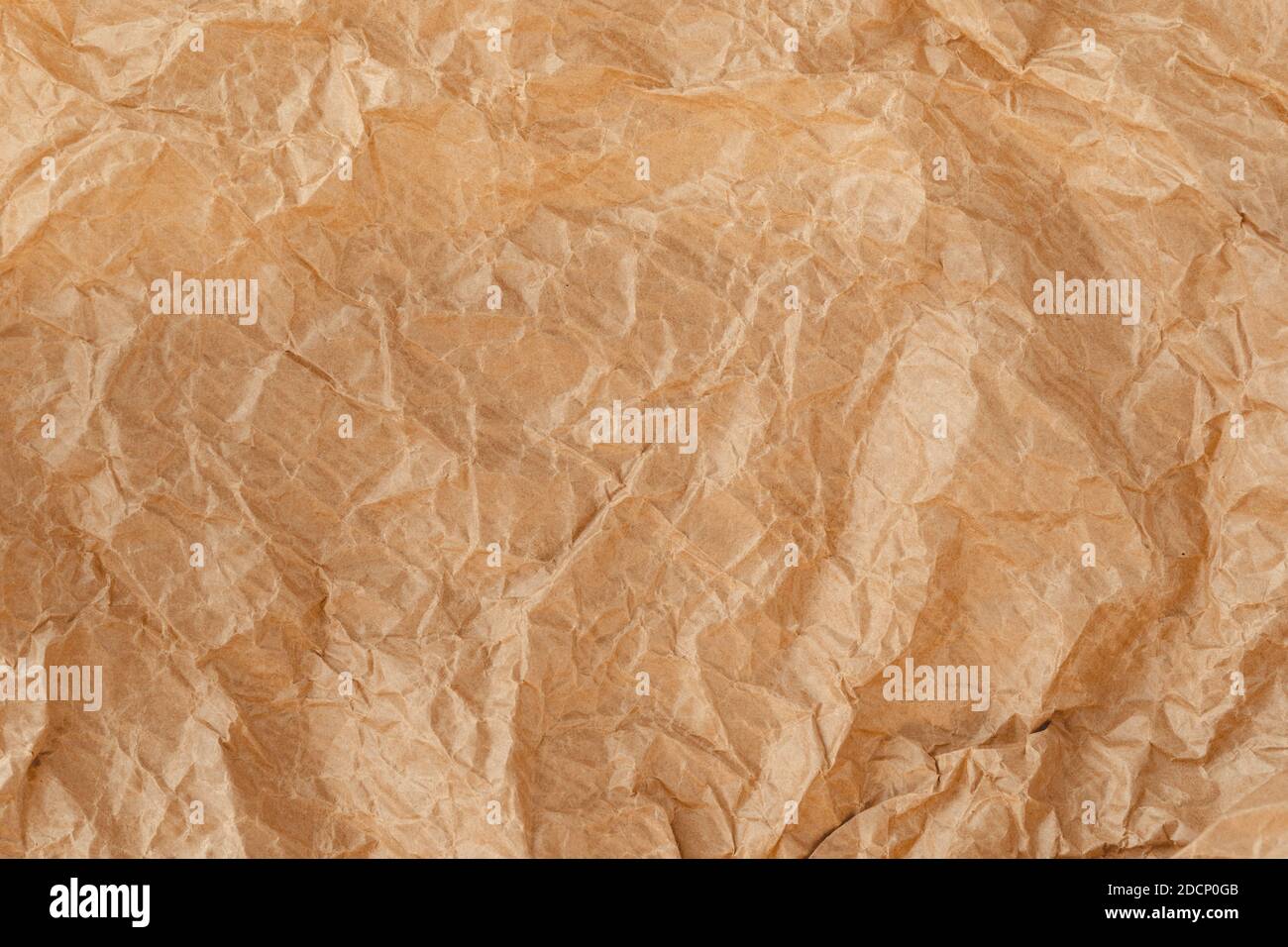 Crinkled wrap sheet, recycle grunge texture sample. Closeup of ...