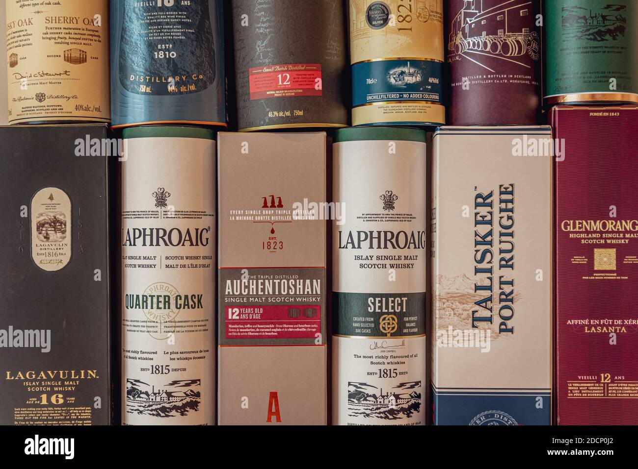 Whisky presentation boxes Stock Photo - Alamy