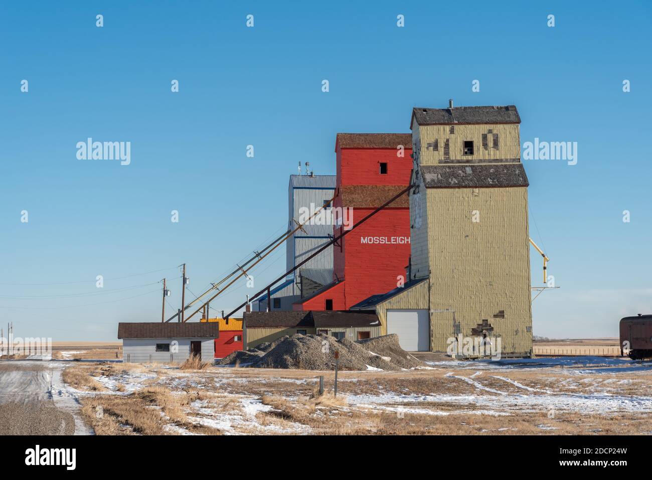 Mossleigh, Alberta - November 21, 2020: Elevator row in Mossleigh ...