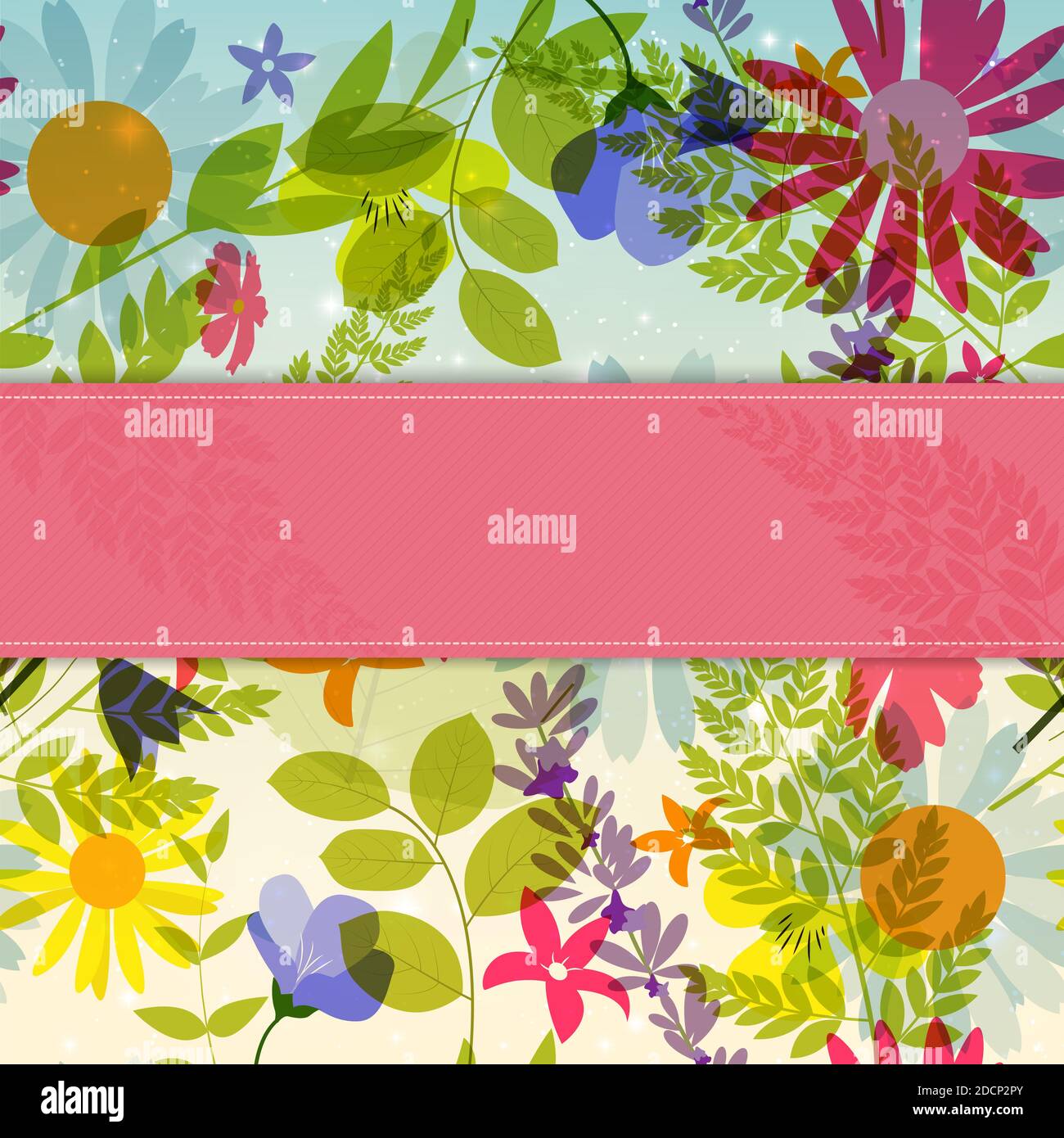 Abstract Natural Spring Background with Flowers and Leaves ...