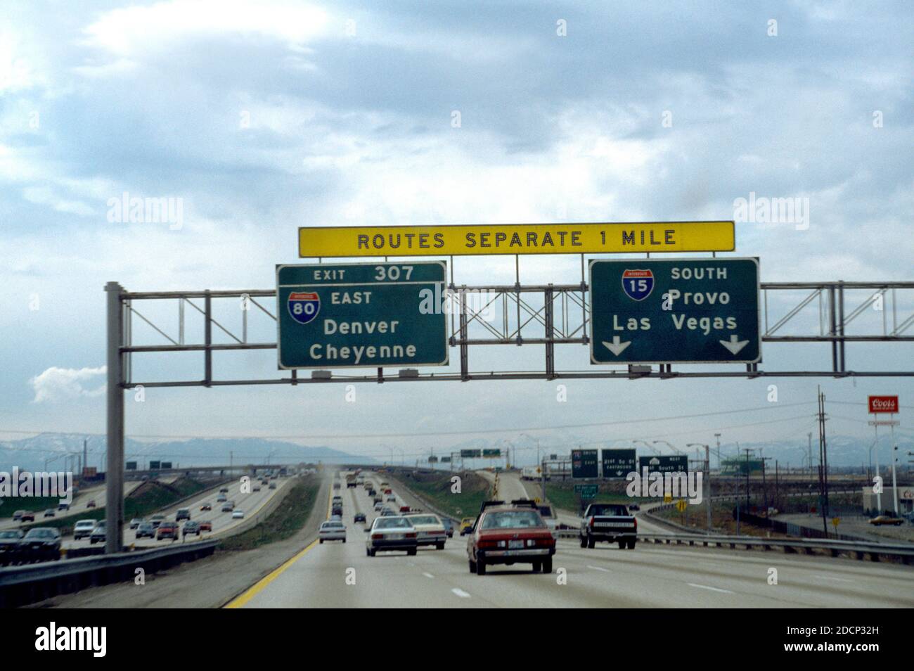 Salt Lake City Utah USA Freeway Green Overhead Direction Signs Stock ...