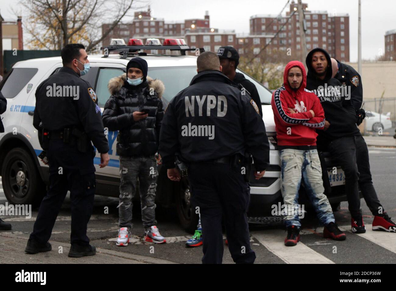 New York City, New York, USA. 22nd Nov, 2020. Police officers from the ...