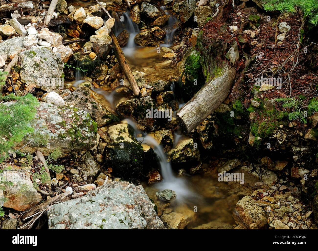 Long Time Exposure Of Flowing Water At Red Rock Point Yellowstone ...
