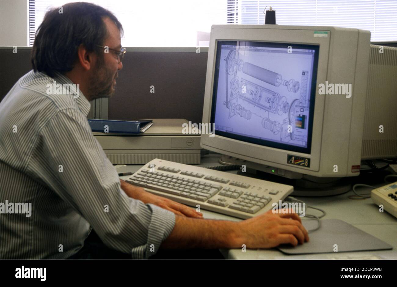 Pc Screen Drawing Of Sub Assembly Crosrol Stock Photo - Alamy