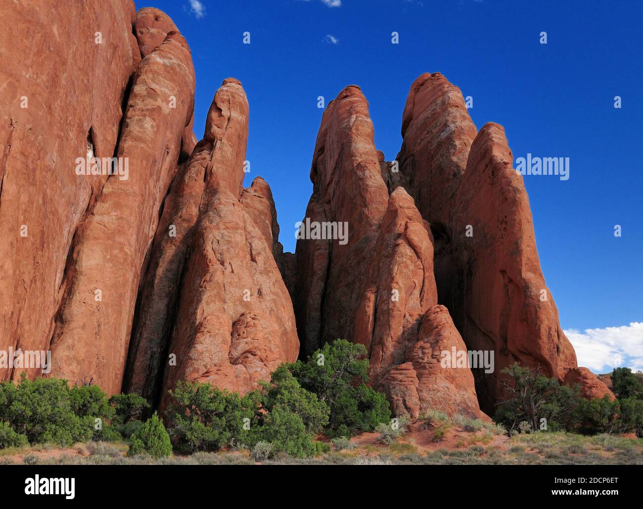 Red Rock Spires In The Arches National Park Utah On A Sunny Summer Day ...