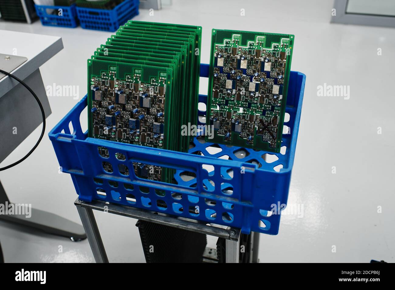freshly made computer boards in a plastic box Stock Photo - Alamy