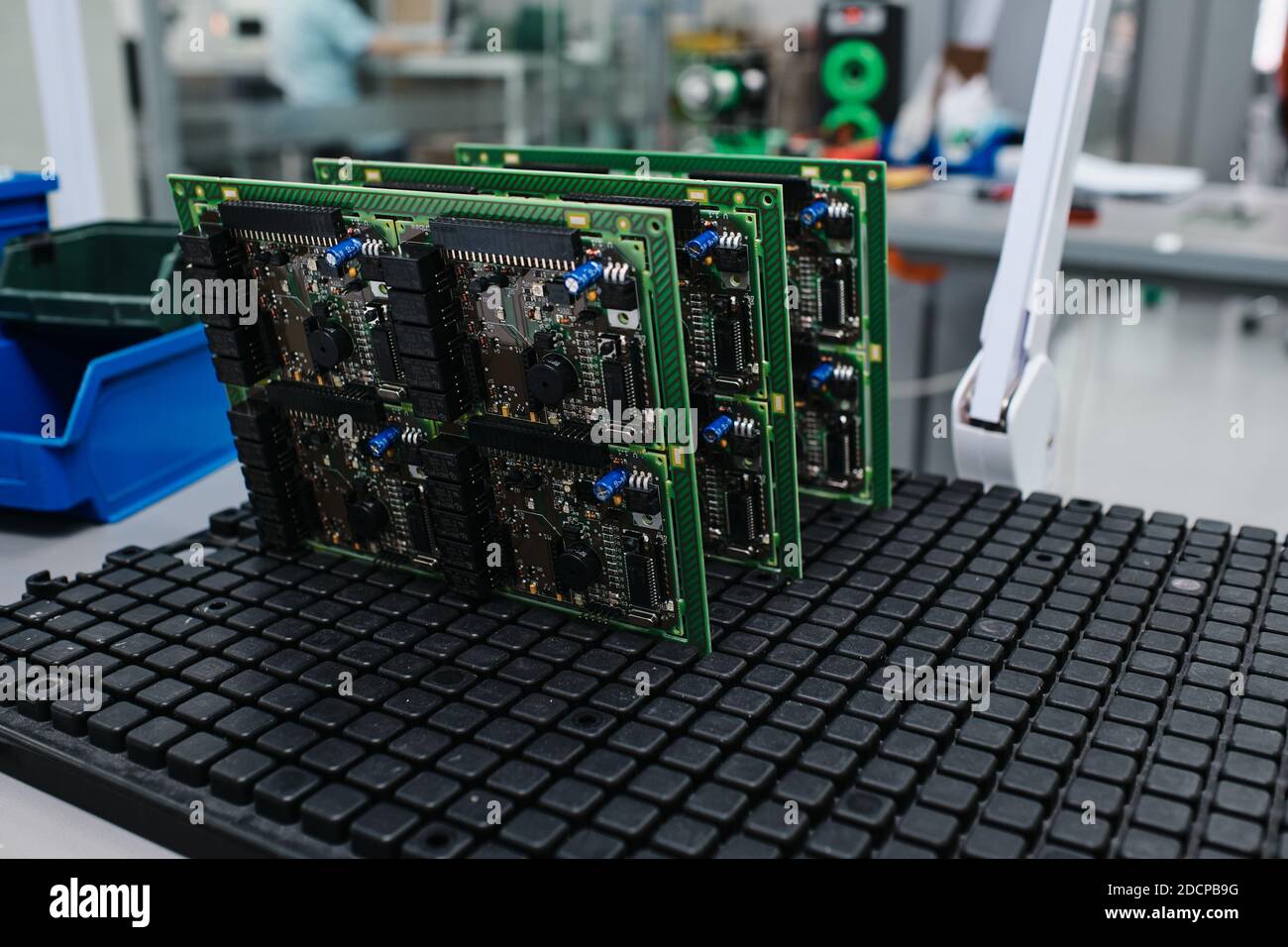 finished computer board arranged on a shelf Stock Photo - Alamy