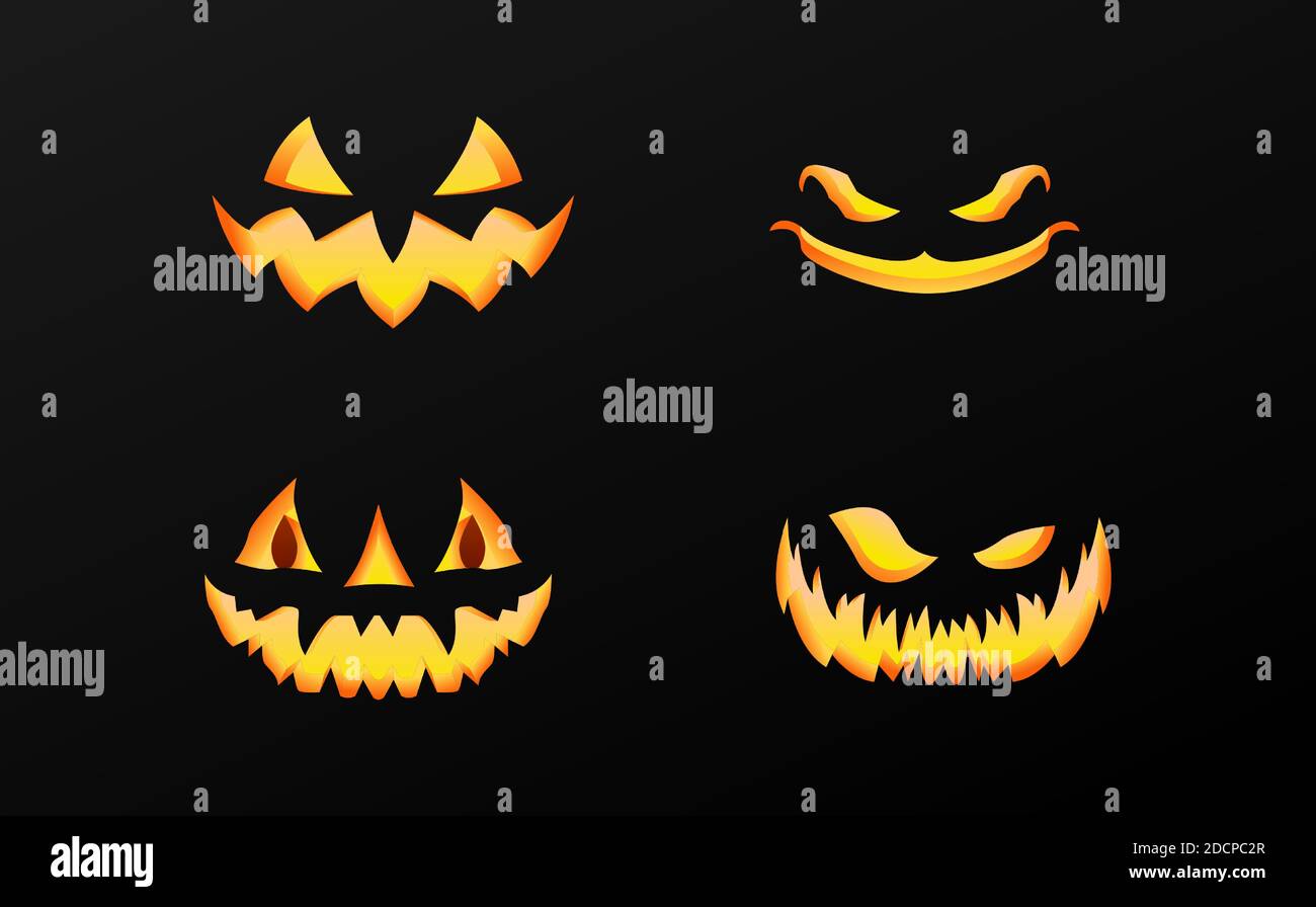 Halloween scary faces set VECTOR Stock Vector Image & Art - Alamy