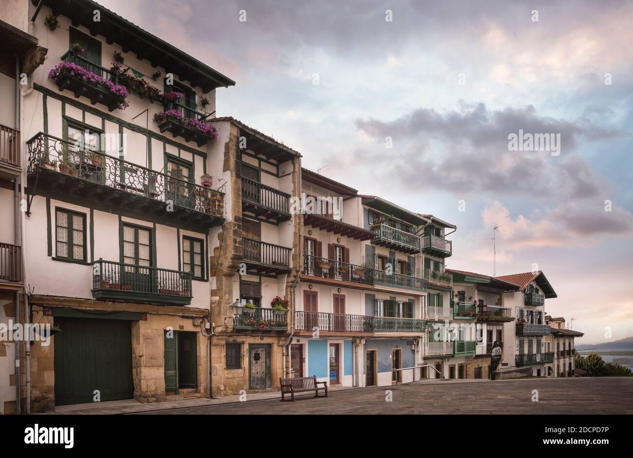 Streets of tipical Basque town without people Stock Photo - Alamy