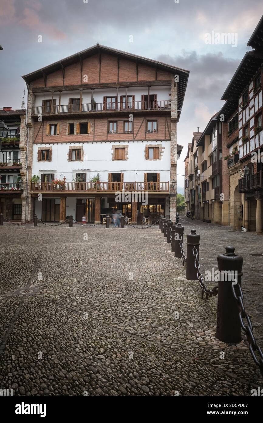 Streets of tipical Basque town without people Stock Photo - Alamy