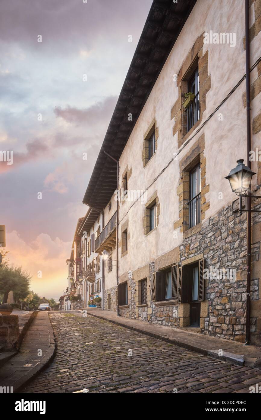 Streets of tipical Basque town without people Stock Photo - Alamy