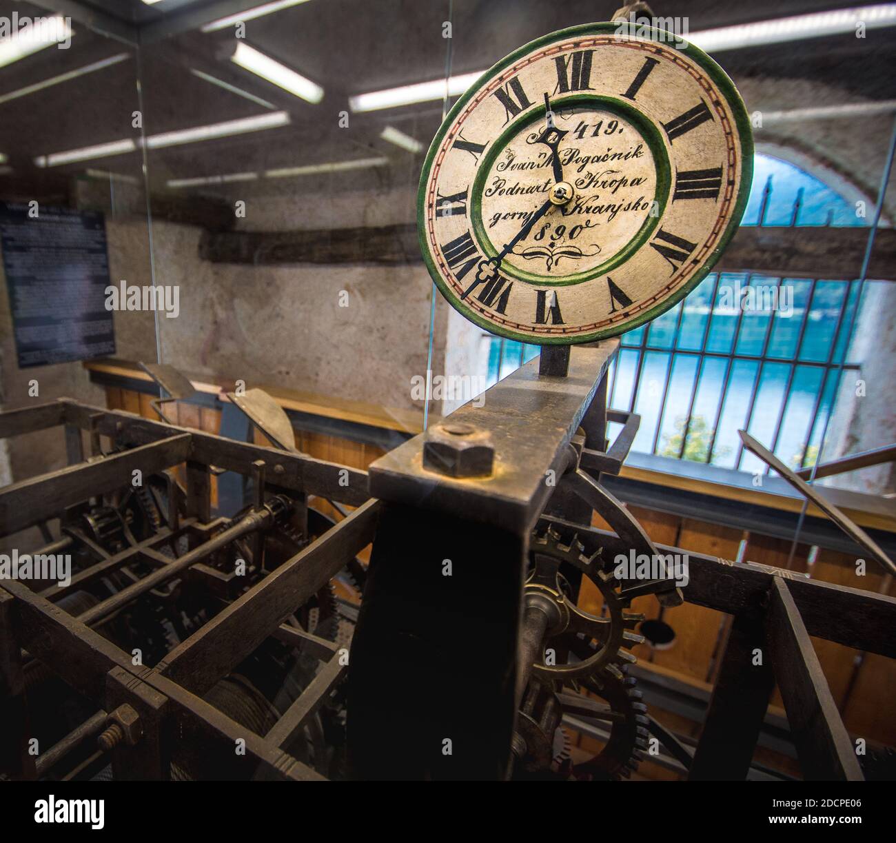 The bell tower clock made in 1890, for the Assumption of Mary ...