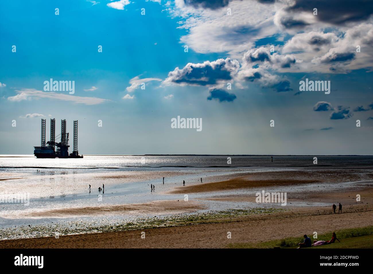 Panorama of Esbjerg oil harbor, Denmark, summer 2019 Stock Photo - Alamy