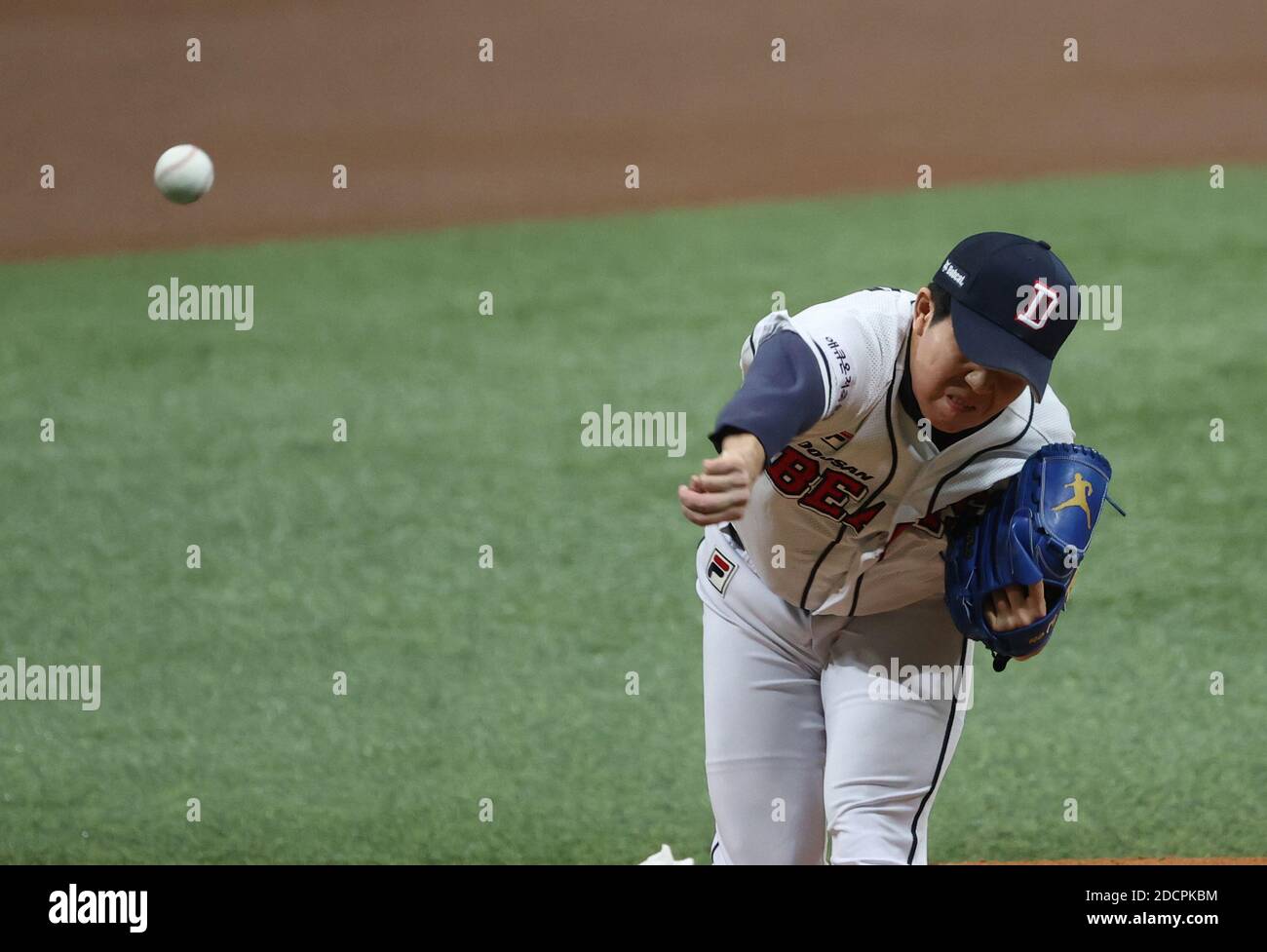 23rd Nov, 2020. Doosan Bears' Kim Min-gyu Doosan Bears pitcher Kim MIn ...