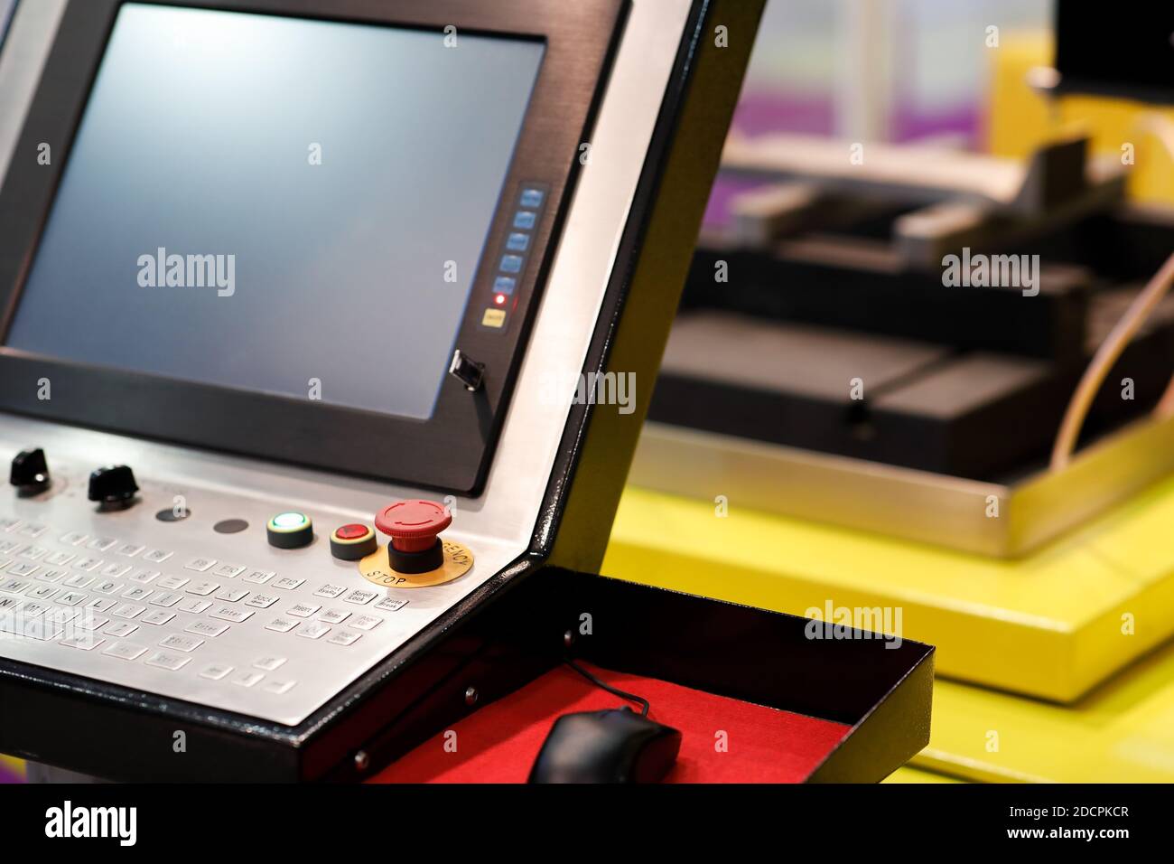 Control panel of computerized industrial machine. Selective focus Stock ...