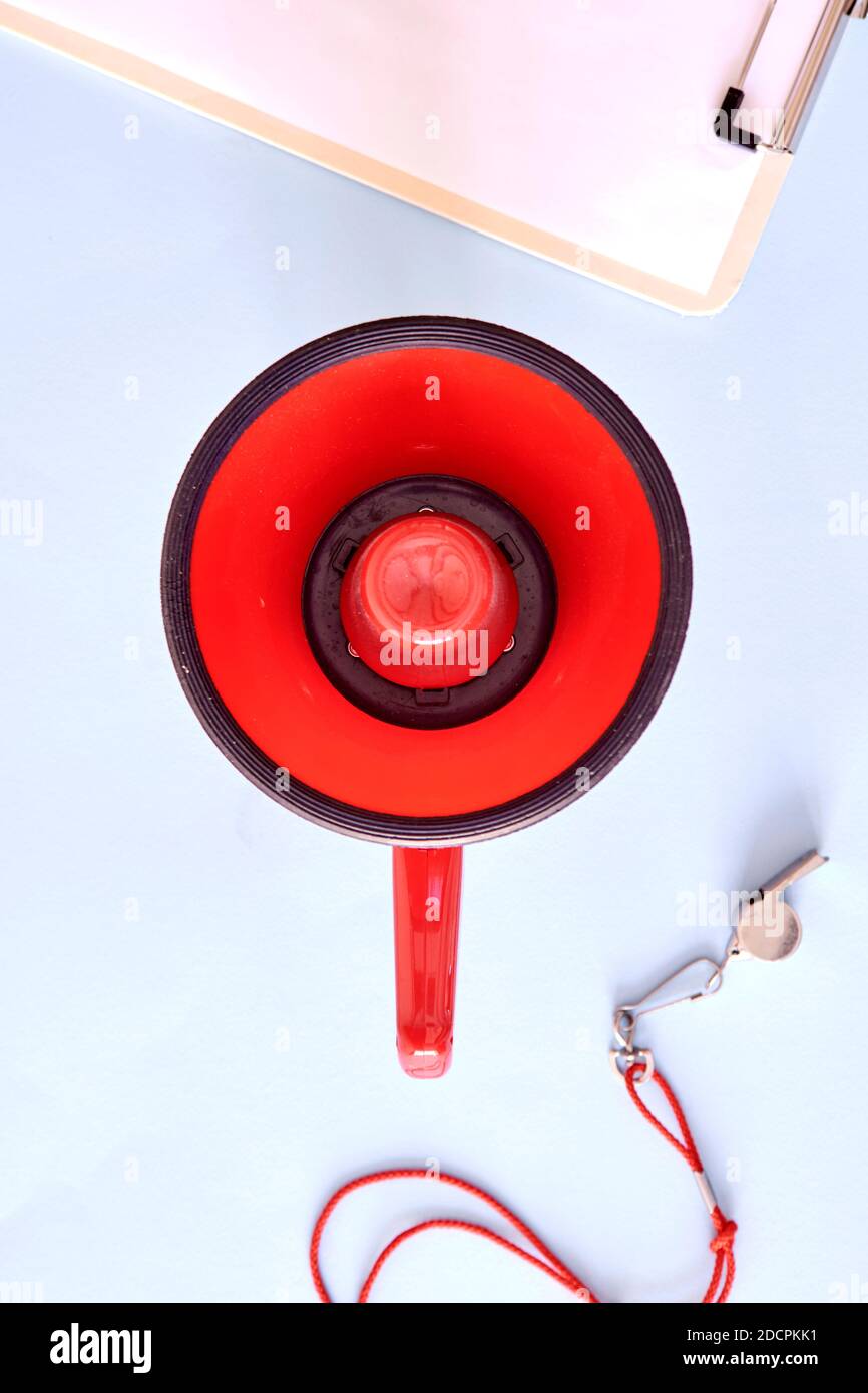 A studio photo of a red mega phone Stock Photo - Alamy