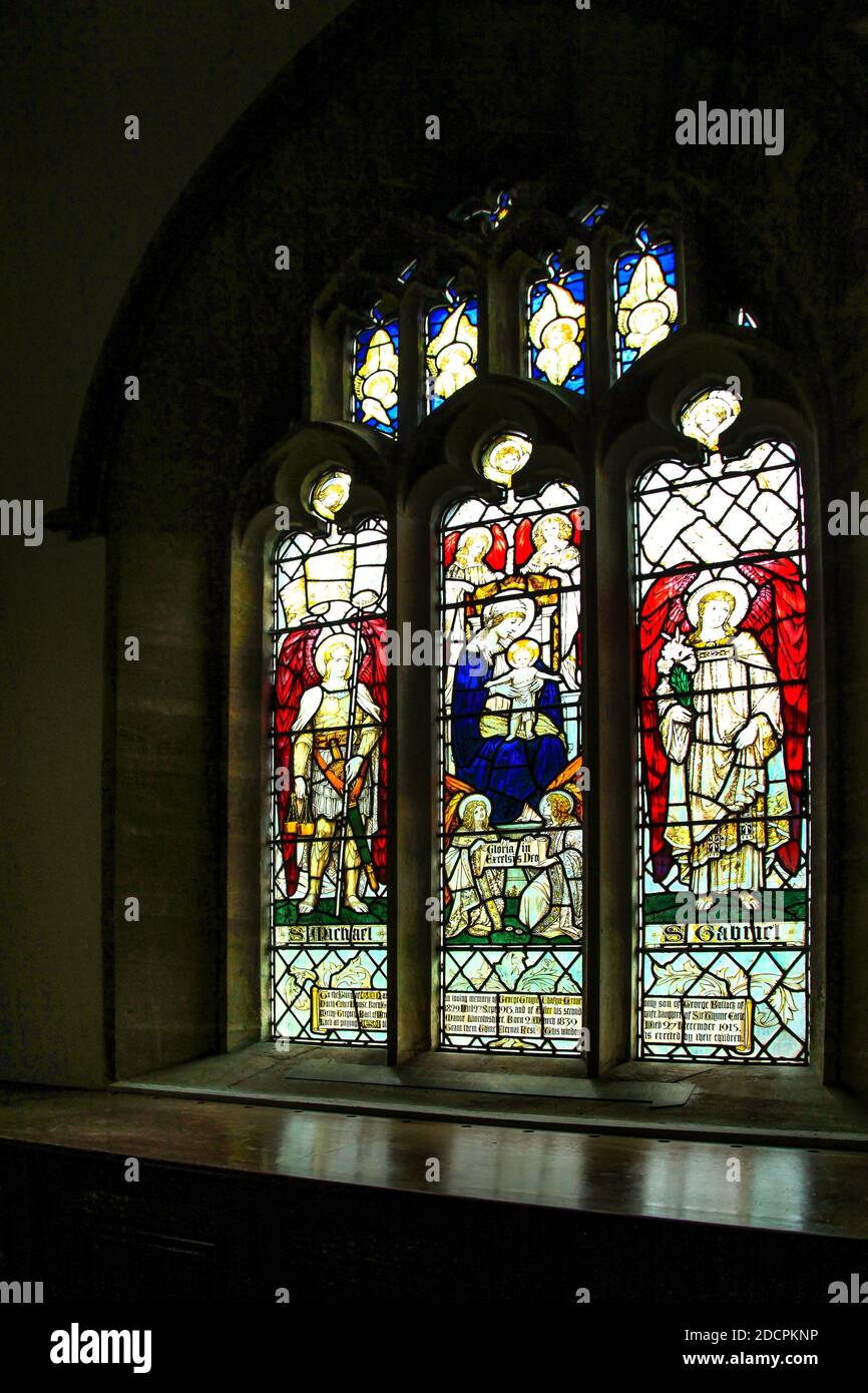 Classic stain glass in alcove at St Michael & All Angels Church in ...