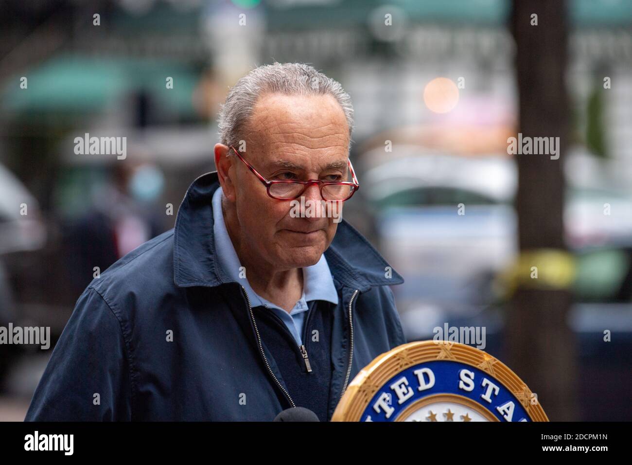 NEW YORK, NY - NOVEMBER 22: U.S. Senator Chuck Schumer speaks during ...