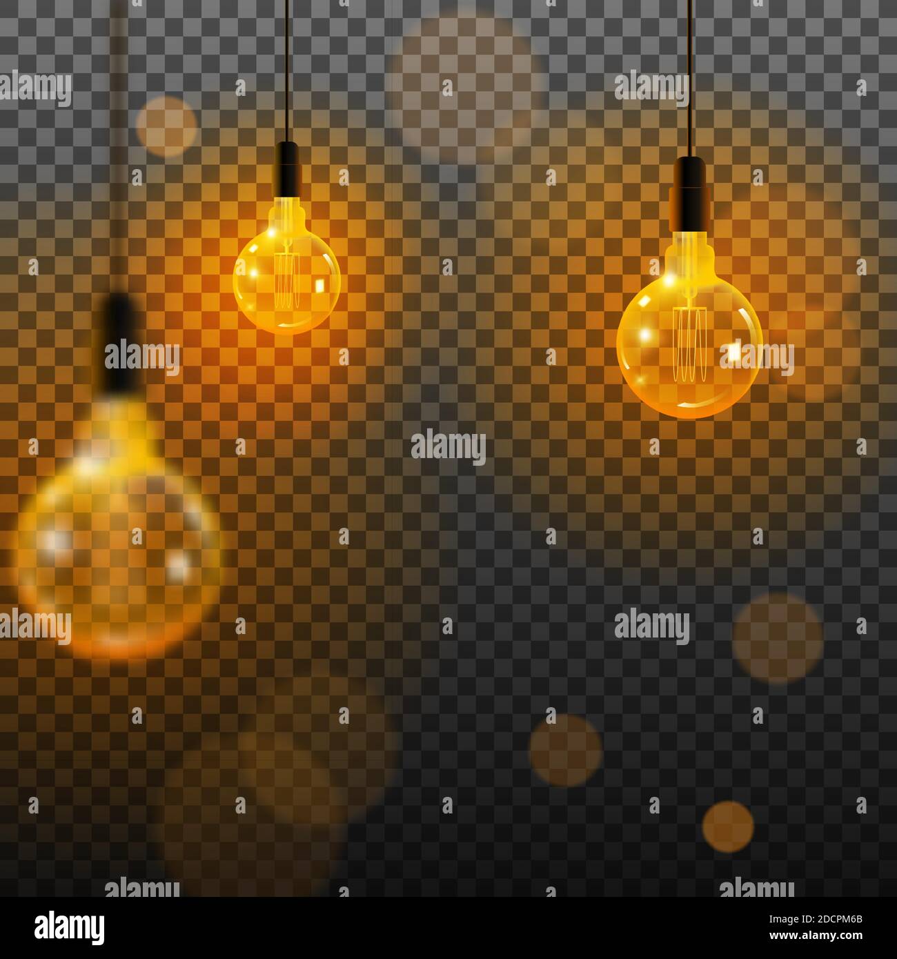 Lights isolated realistic design elements. Glowing lights for greeting ...
