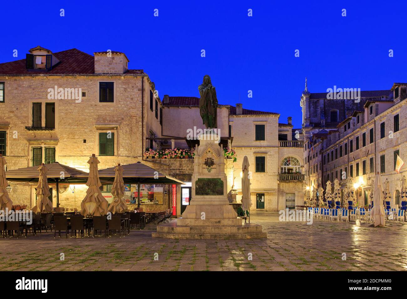 Statue of the Croatian Baroque poet Ivan Gundulic 1589-1638) at Market ...