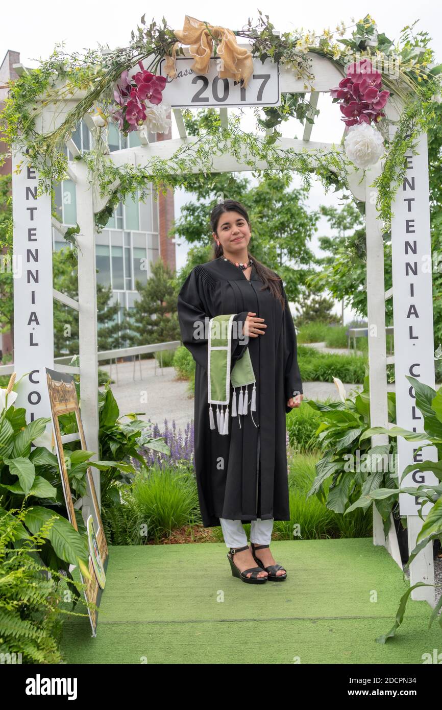Toronto, Canada, graduation at Centennial College. Real life scene ...
