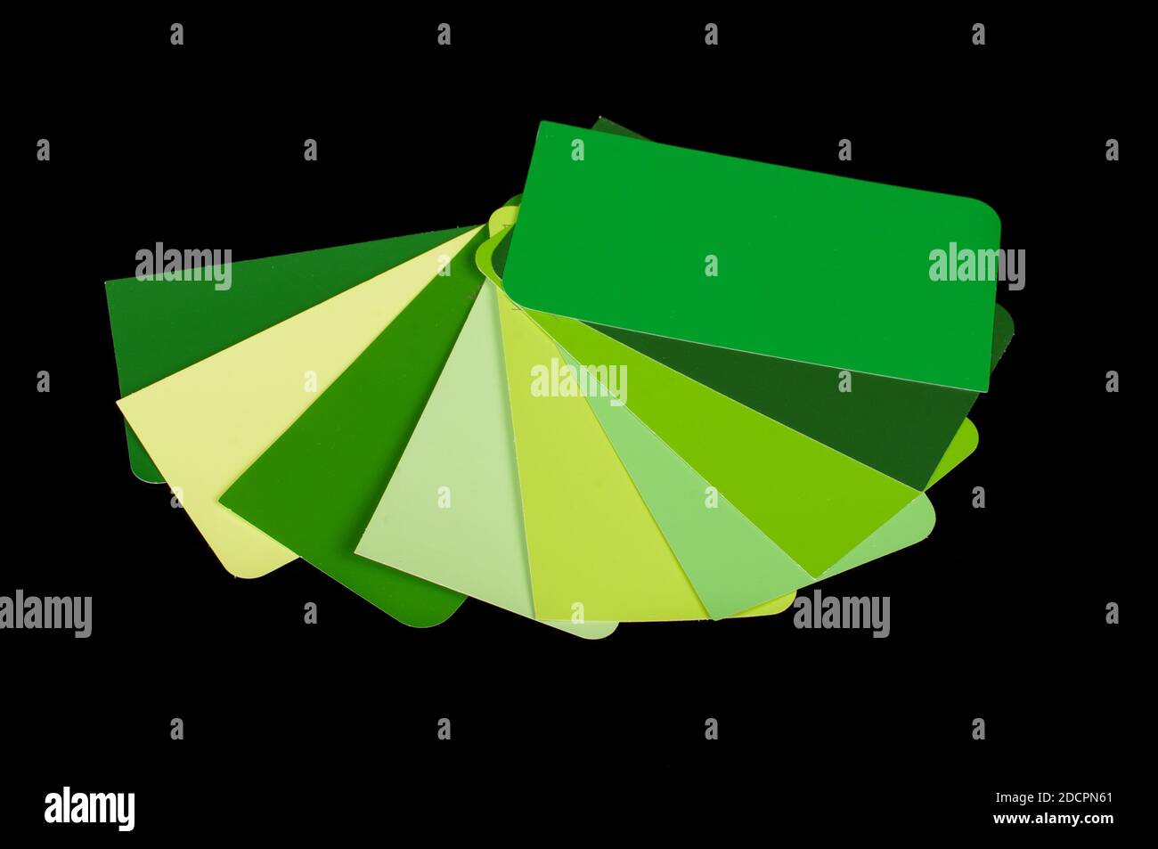 Variety of paint color sample cards for choosing color isolated on the ...