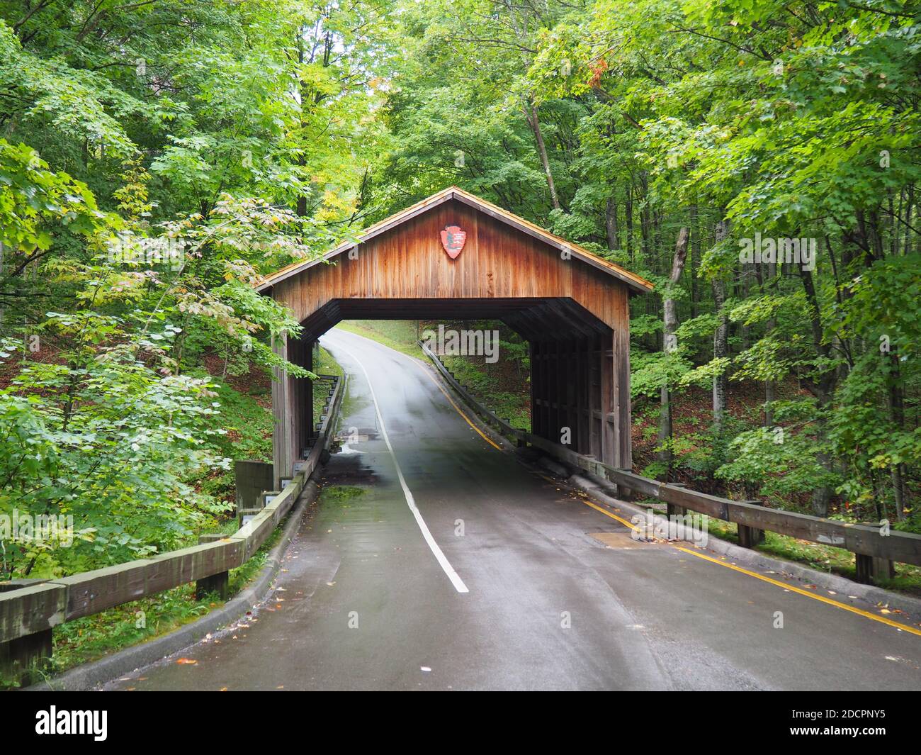 Beautiful wooden covered bridge hi-res stock photography and images - Alamy