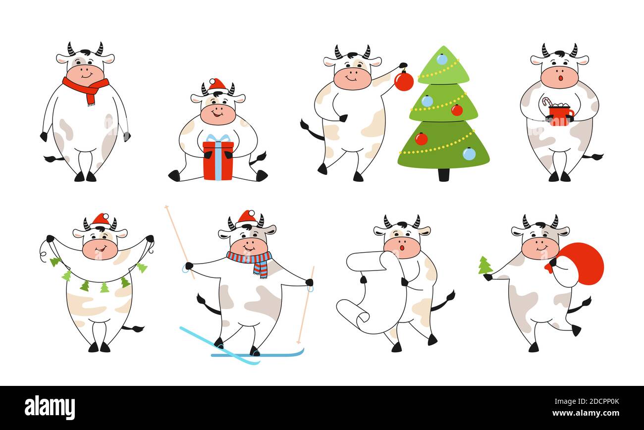 Christmas Cow Clipart