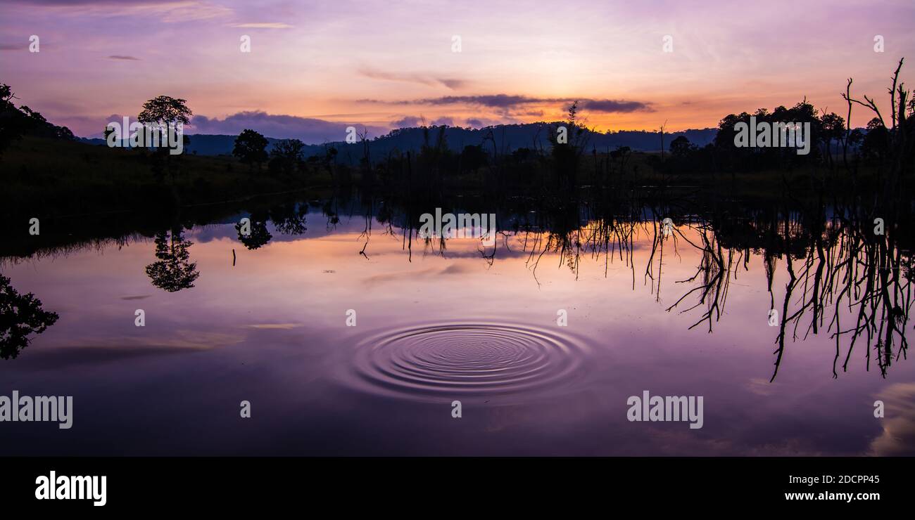 sunset and Water reflection Stock Photo - Alamy