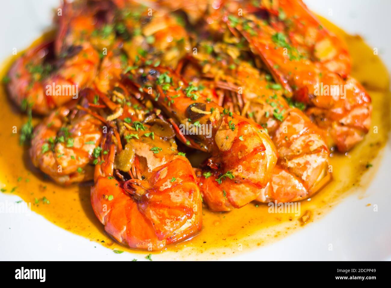 Buttered prawns at a local restaurant in Boracay Island, Philippines ...