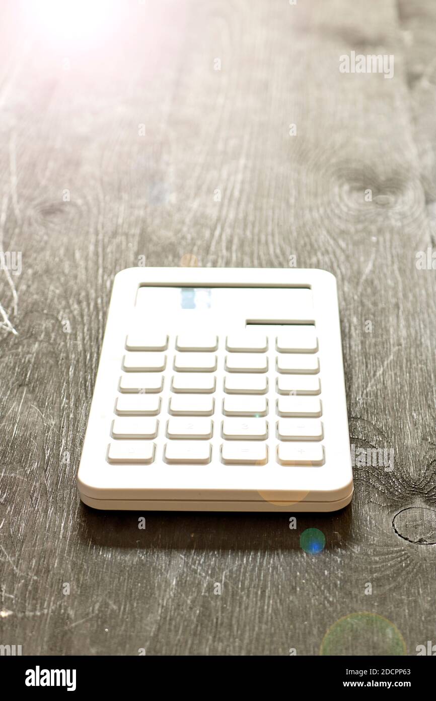 A studio photo of a desktop calculator Stock Photo - Alamy