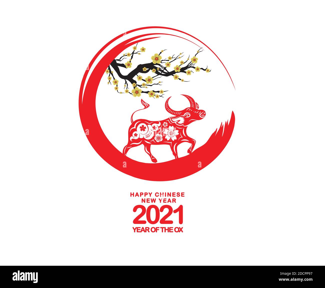 Happy chinese new year 2021 with cute ox zodiac sign. Chinese ...