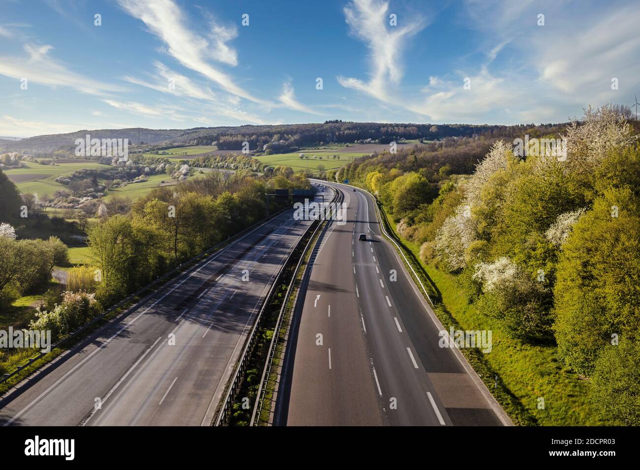 Autobahn landscape in Germany in summer Stock Photo - Alamy