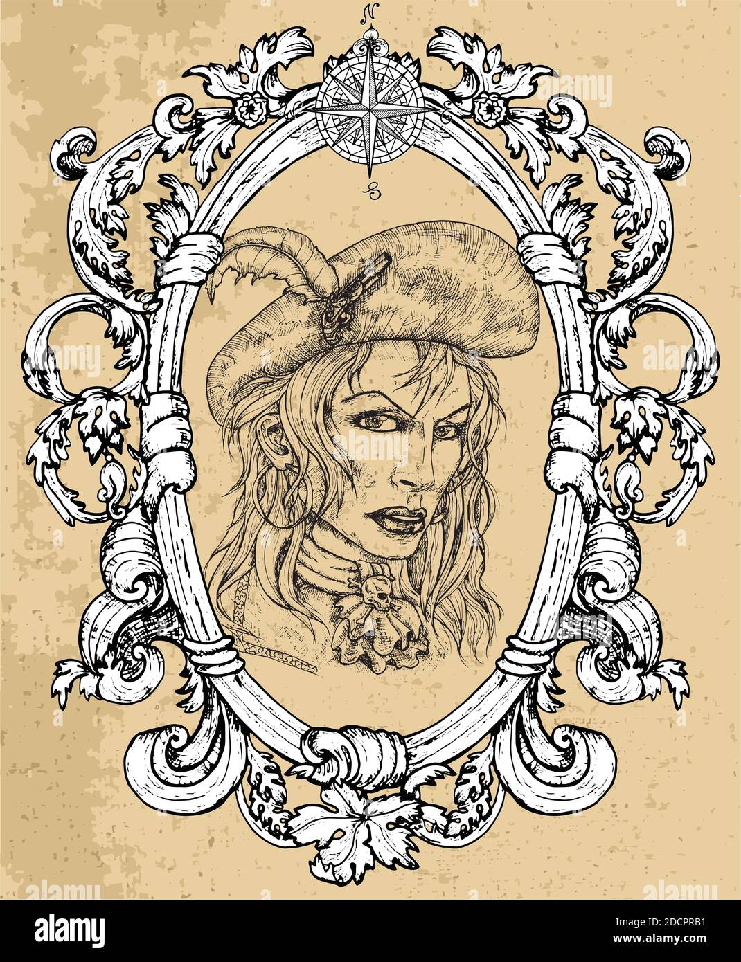 Victorian woman hand on face Stock Vector Images - Alamy