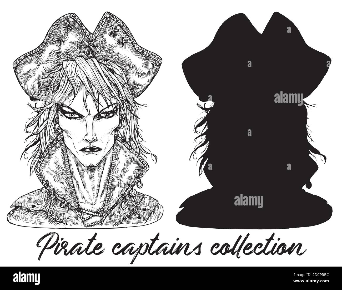 Girl Pirate Captain Drawing