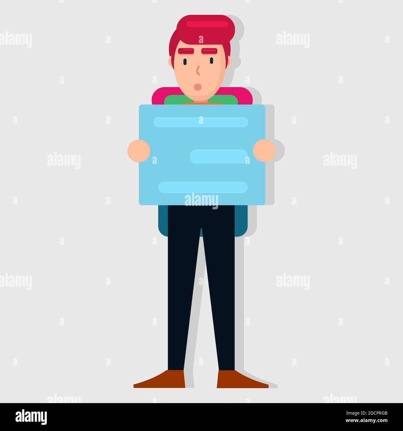 man backpacker looking at map vector illustration Stock Vector Image ...