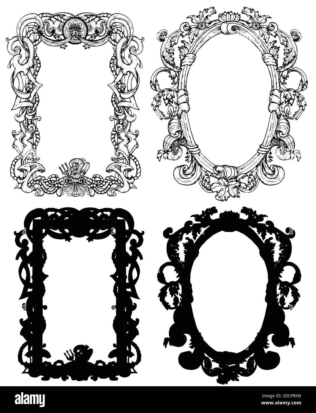 Hand drawn vector graphic illustration, engraved drawings for cards ...