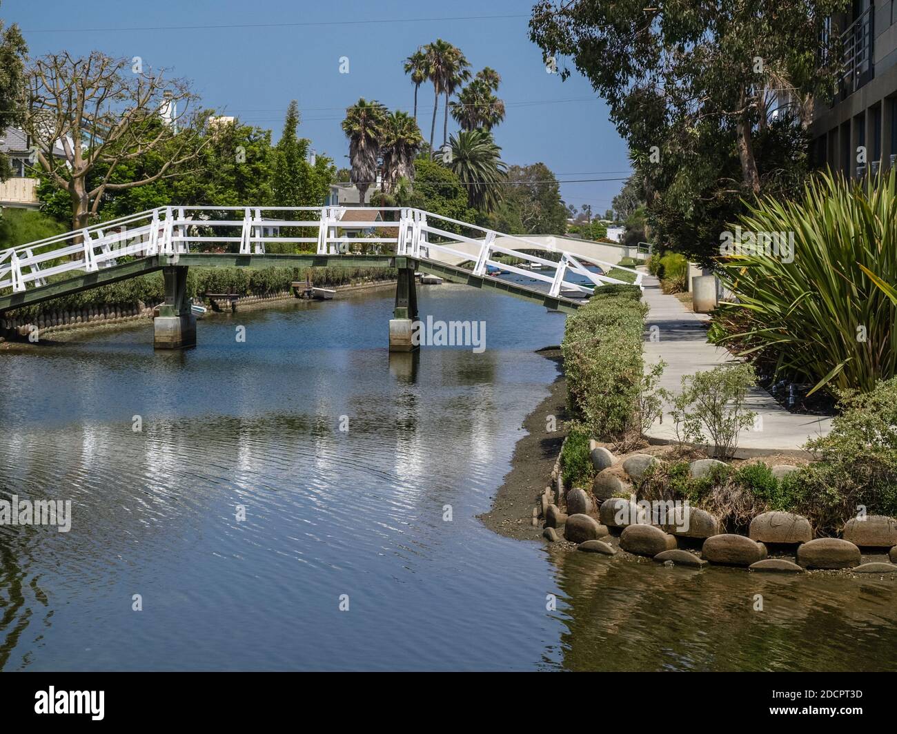 Venice beach footbridge over the canal, Los Angeles, CA, USA Stock ...