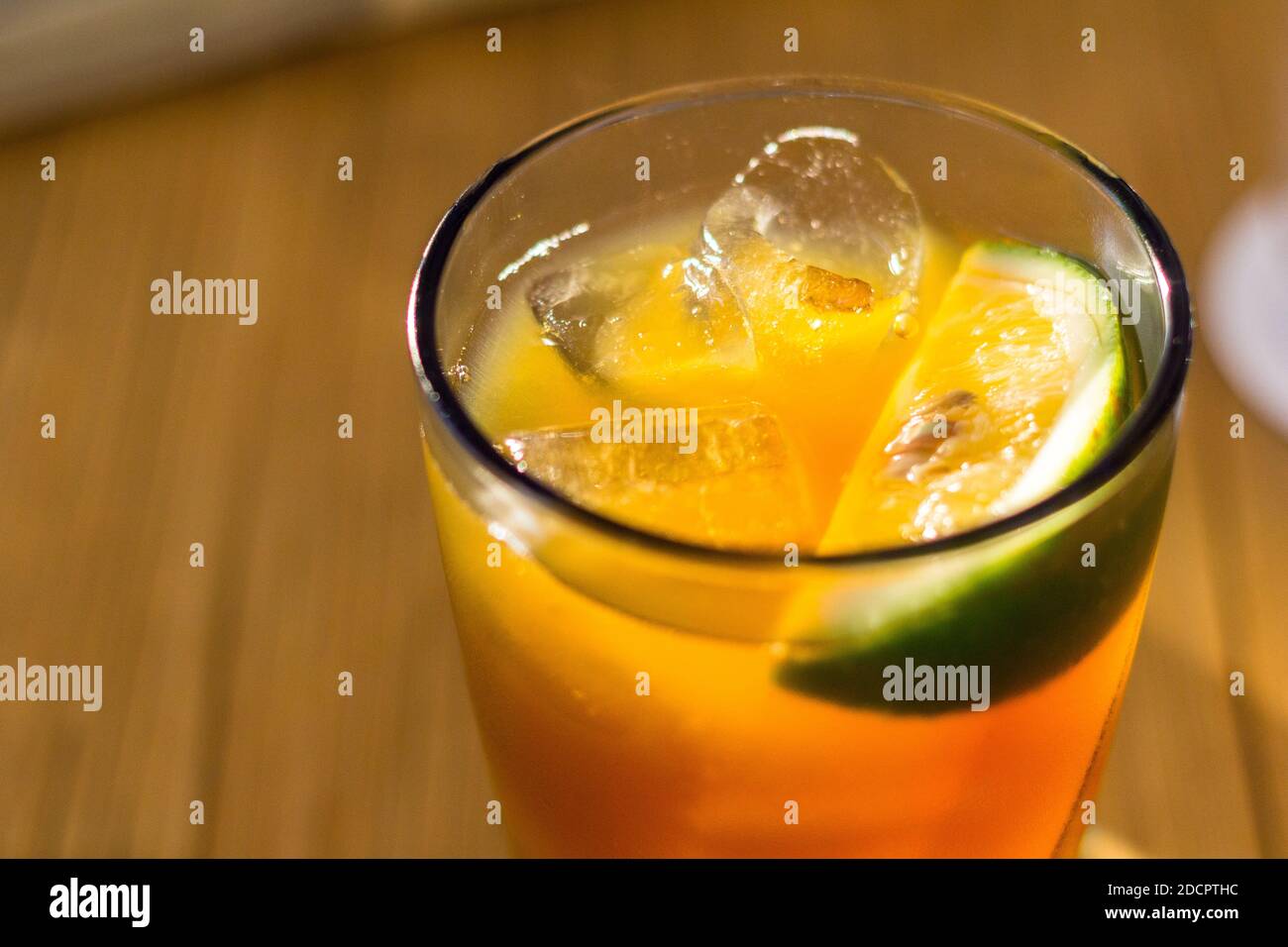 A glass of cocktail drink at a ba in Boracay Island, Philippines Stock ...
