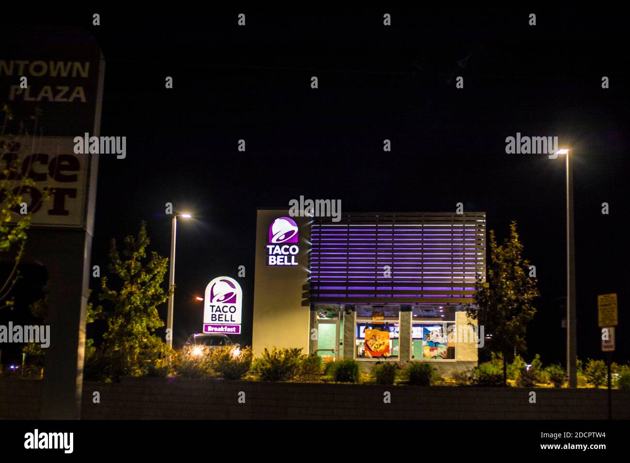 Taco Bell Building Night